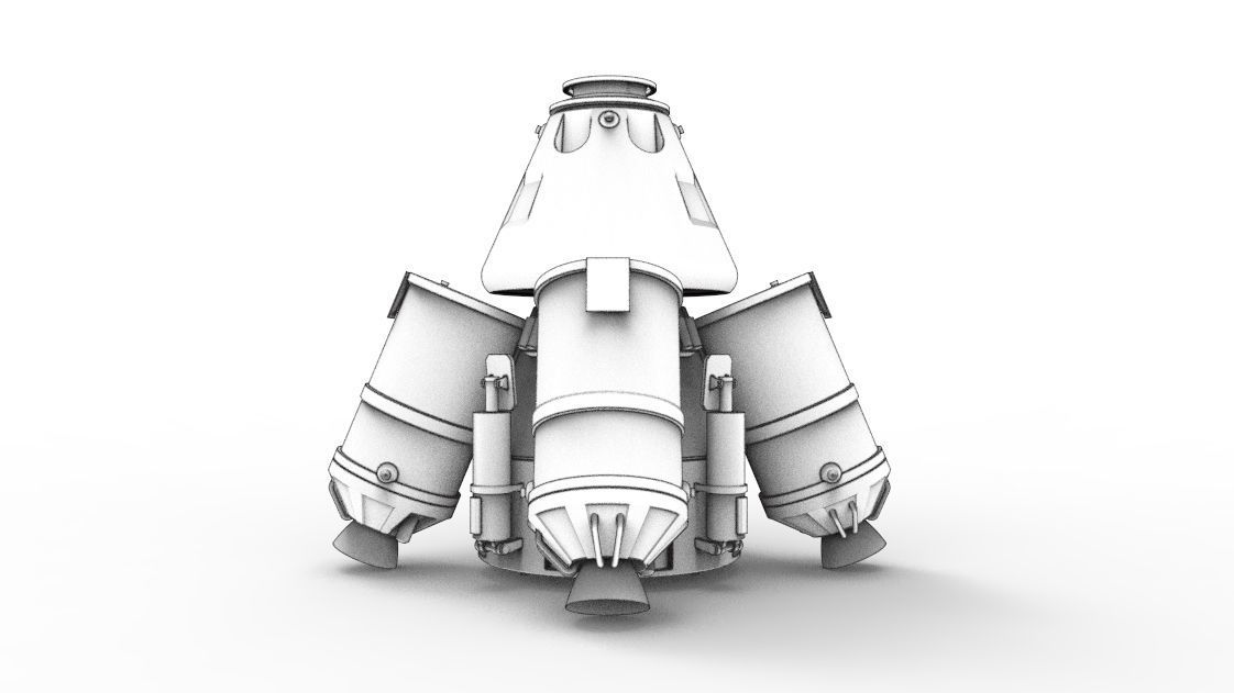 KSP Super Heavy Lander Spaceship 3D model 3D printable | CGTrader