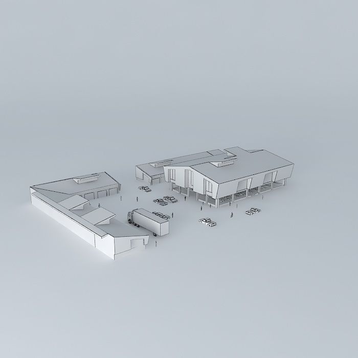 Municipal market Place 3D model | CGTrader