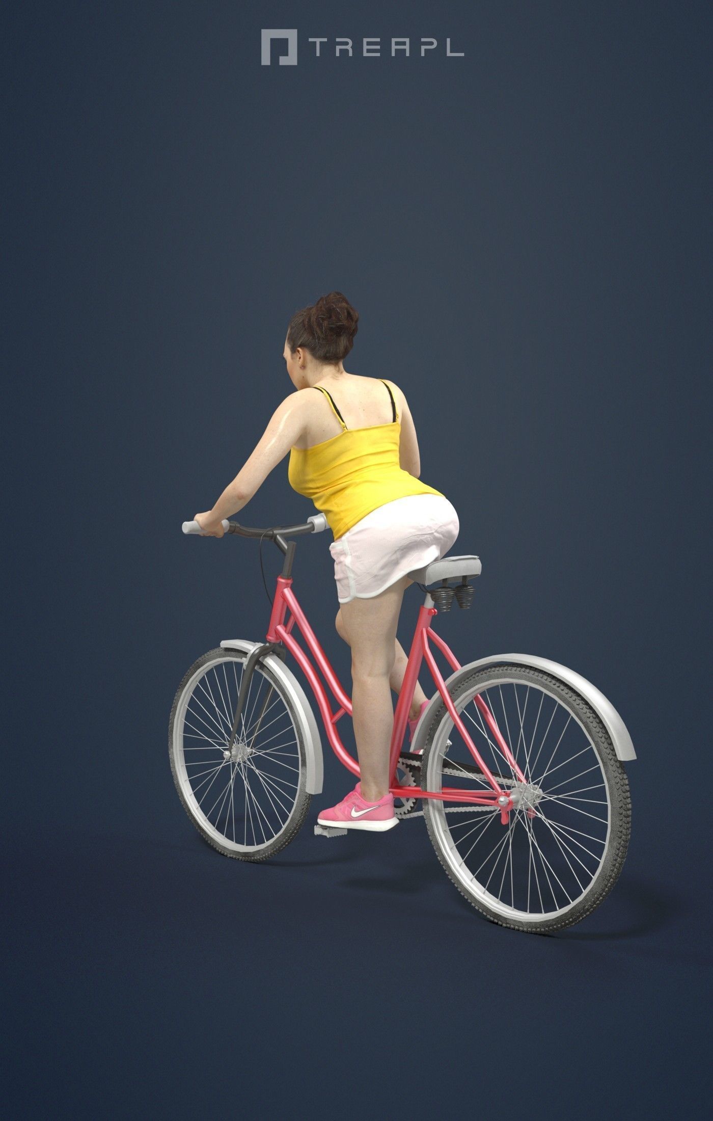 Dream Female Model Riding A Bicycle 3D model | CGTrader