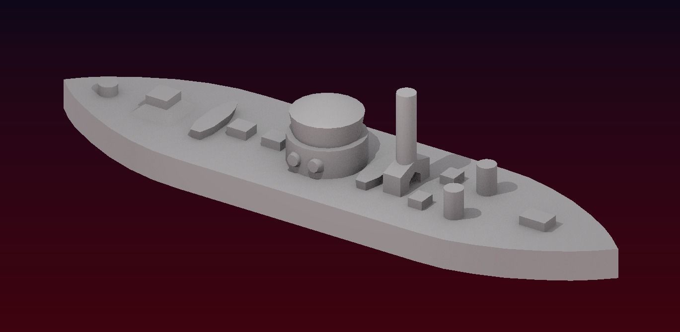 USS Monitor 1862 free 3D model 3D printable | CGTrader