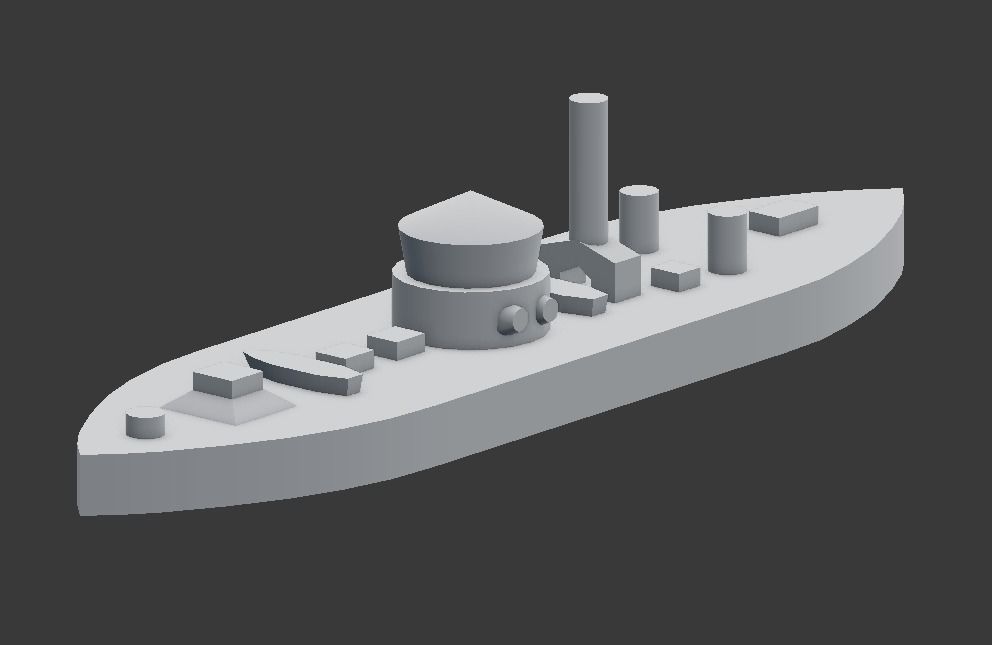 USS Monitor 1862 free 3D model 3D printable | CGTrader