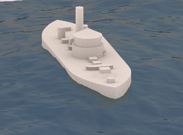 USS Monitor 1862 free 3D model 3D printable | CGTrader