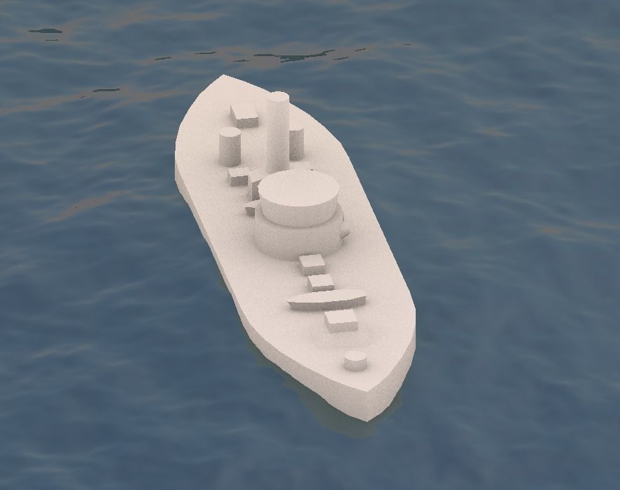 USS Monitor 1862 free 3D model 3D printable | CGTrader