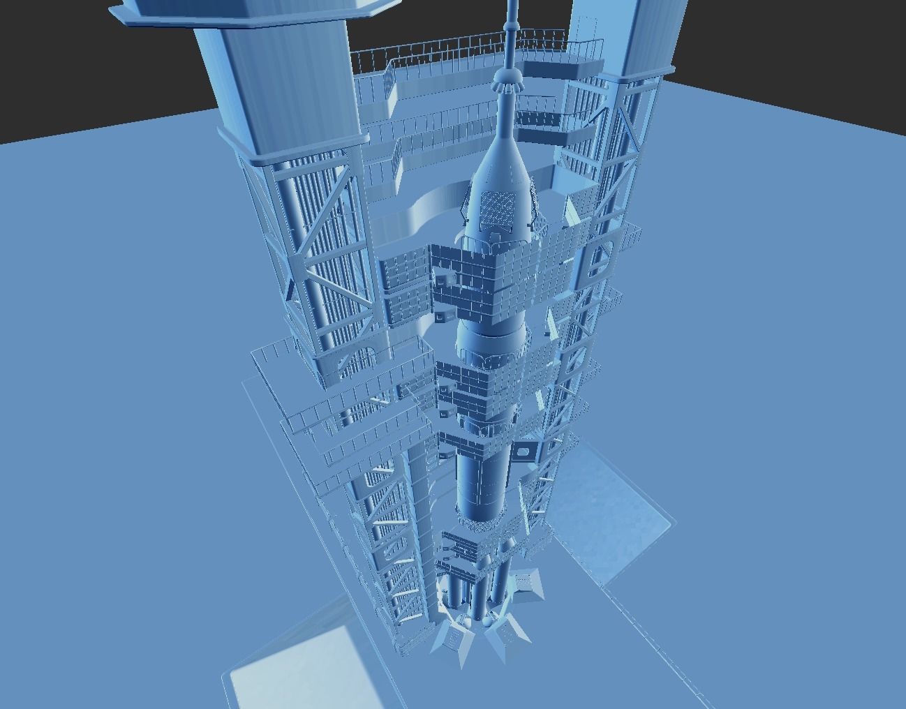 Proton Rocket launch pad 3D model rigged | CGTrader