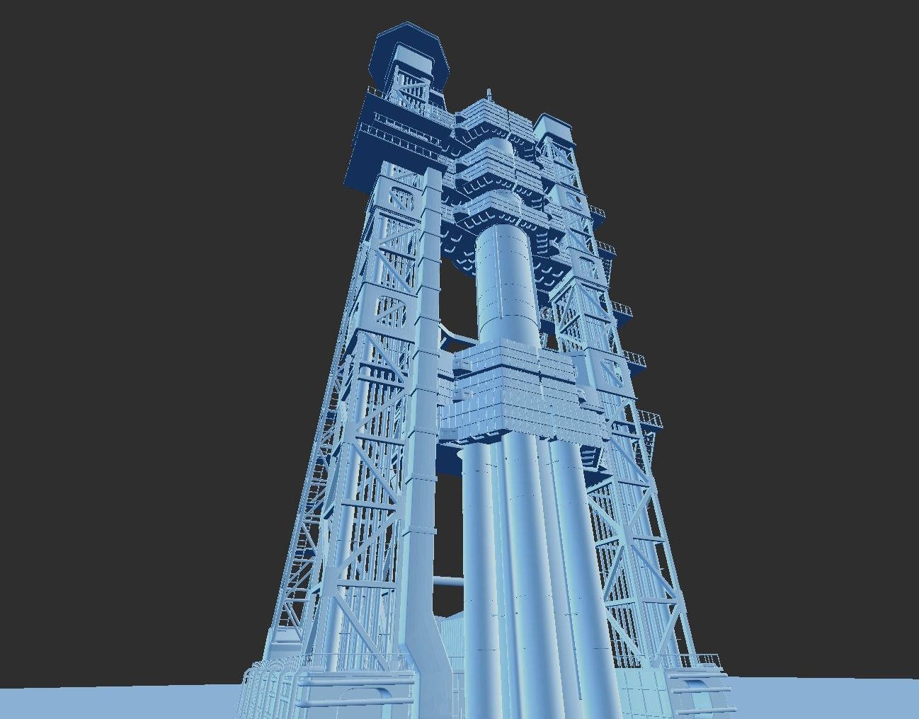Proton Rocket launch pad 3D model rigged | CGTrader