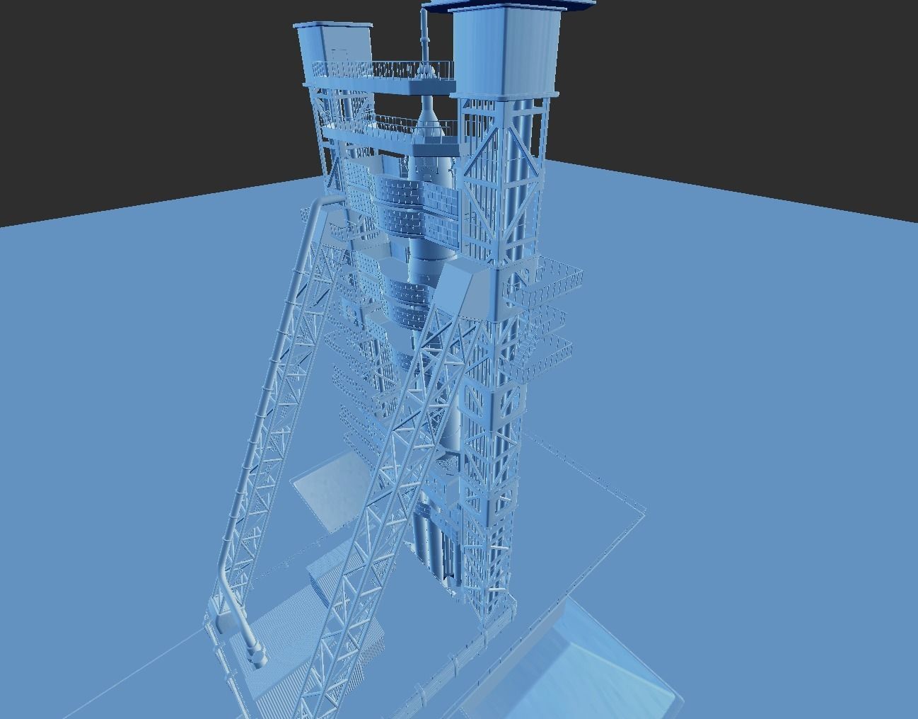 Proton Rocket launch pad 3D model rigged | CGTrader