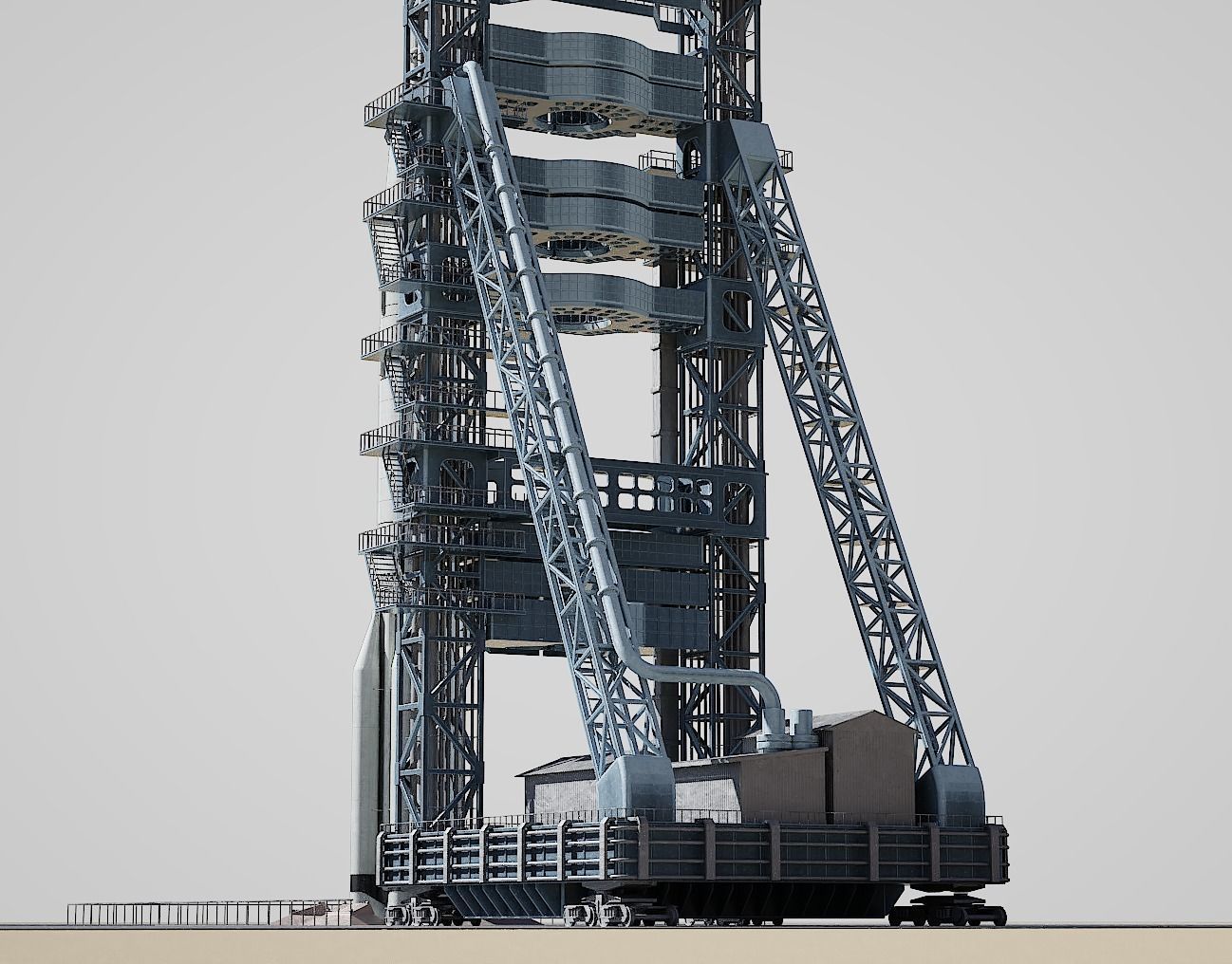 Proton Rocket launch pad 3D model rigged | CGTrader