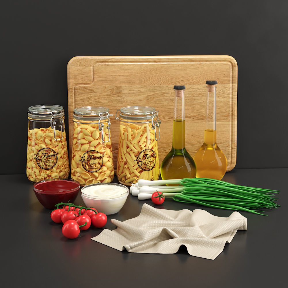 Pasta Dry Set 3D model | CGTrader