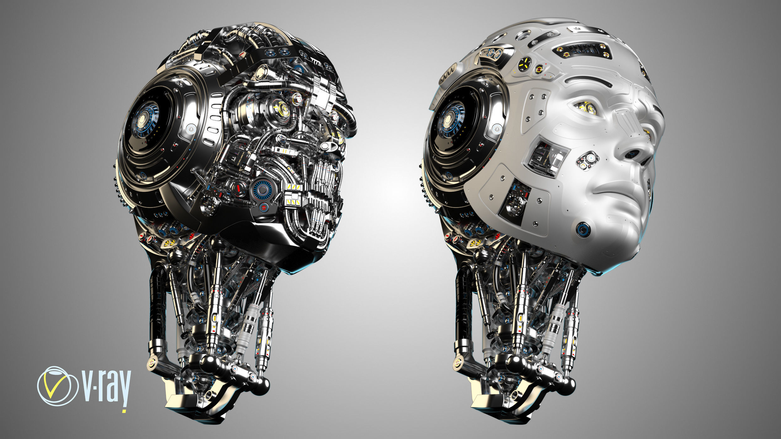Futuristic Robot Head 3D model | CGTrader