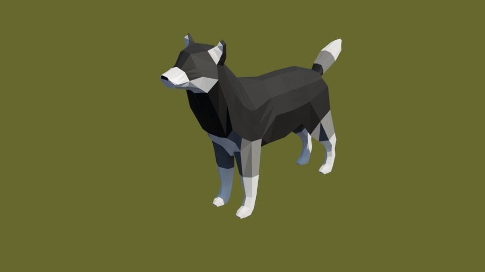 Dog - Low Poly husky 3D model | CGTrader