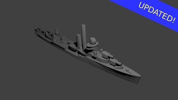 US Bagley Class Destroyer Warship 3D model 3D printable | CGTrader