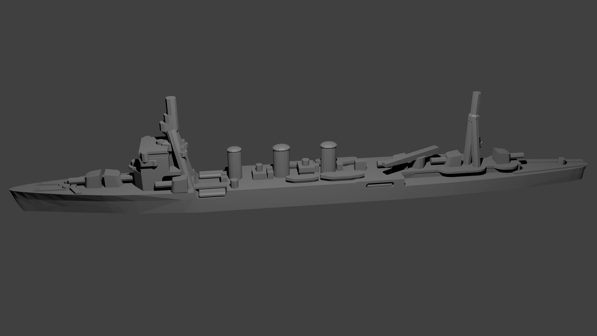 Japanese Nagara Class Cruiser Warship 3D model 3D printable | CGTrader