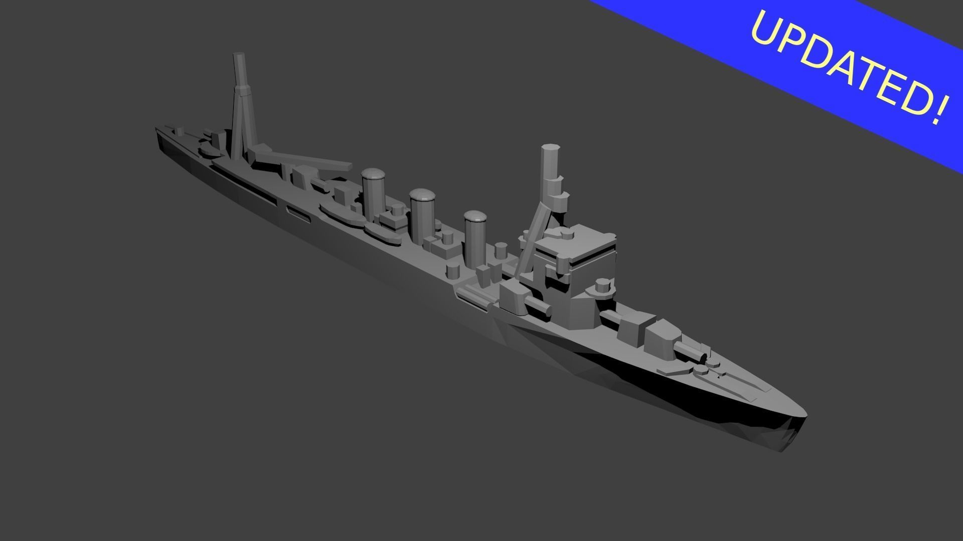 Japanese Nagara Class Cruiser Warship 3D model 3D printable | CGTrader