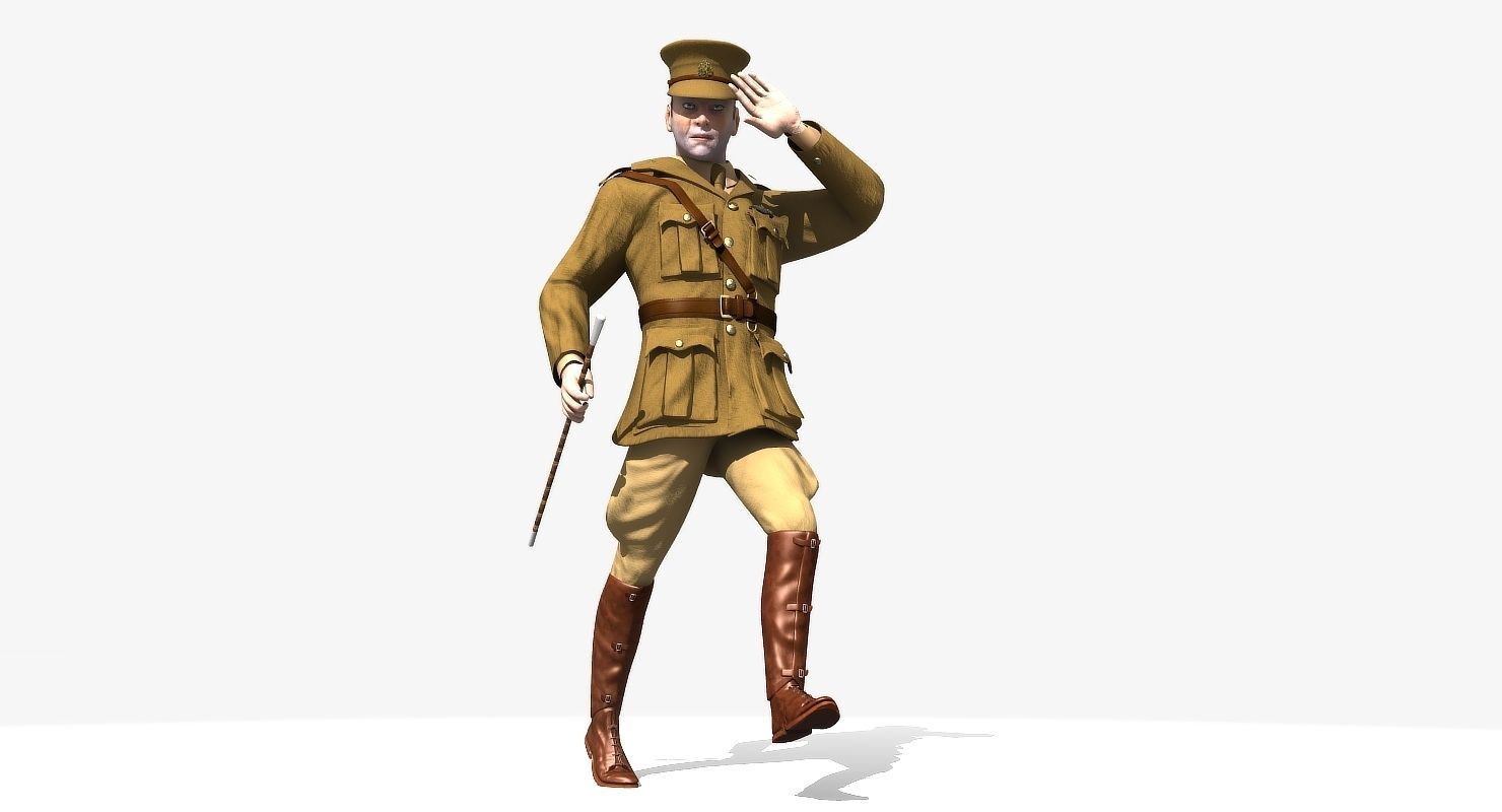 Aviator WWI British Pilot - Low poly - rigged - animated 3D model ...