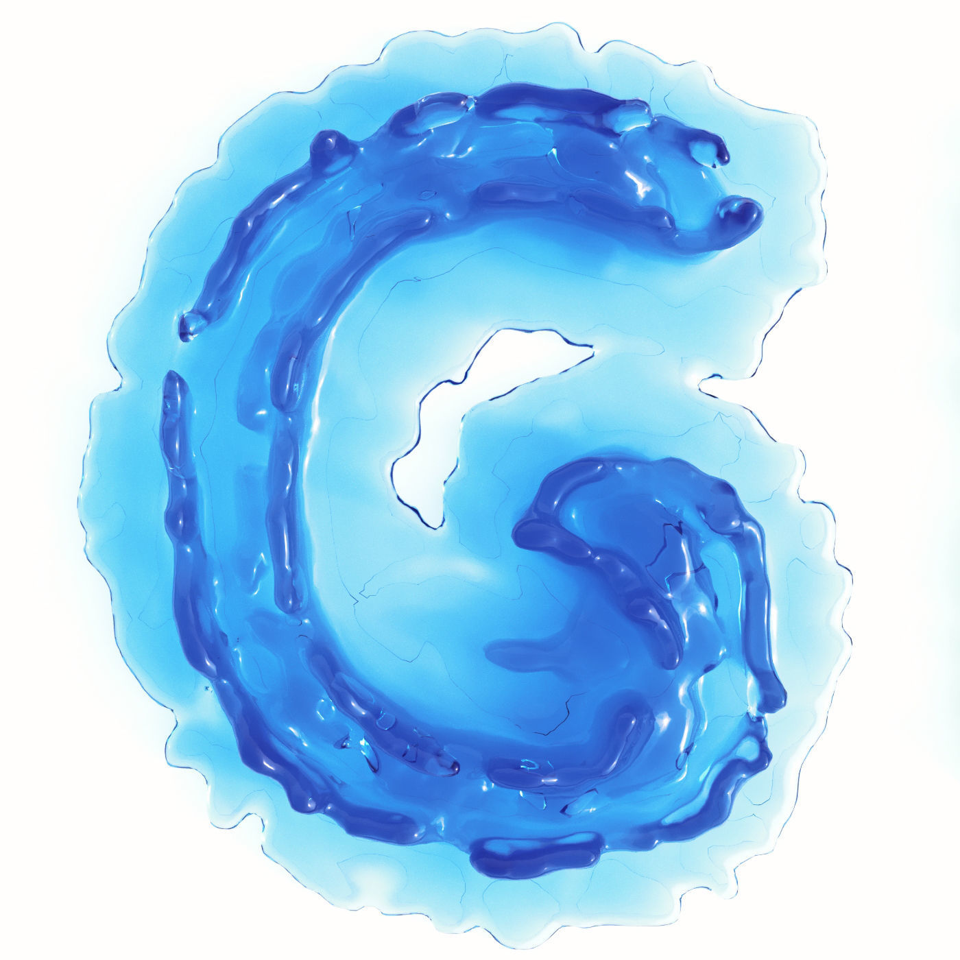 Alphabet Water Splash 3D model | CGTrader