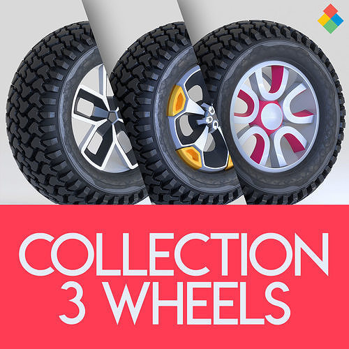 3D model Pack Wheel Tire Rim Design VR / AR / low-poly | CGTrader