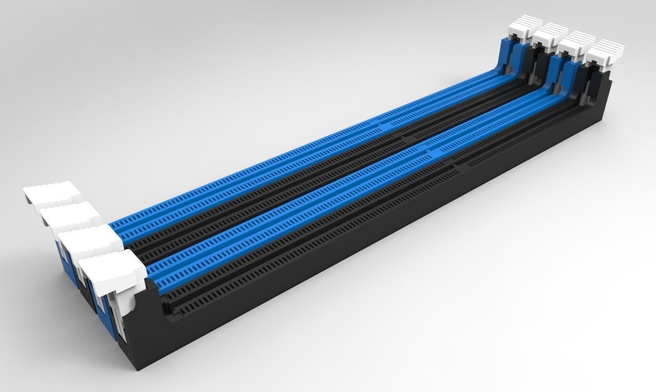 DIMM Slot - DDR3 RAM 3D model | CGTrader