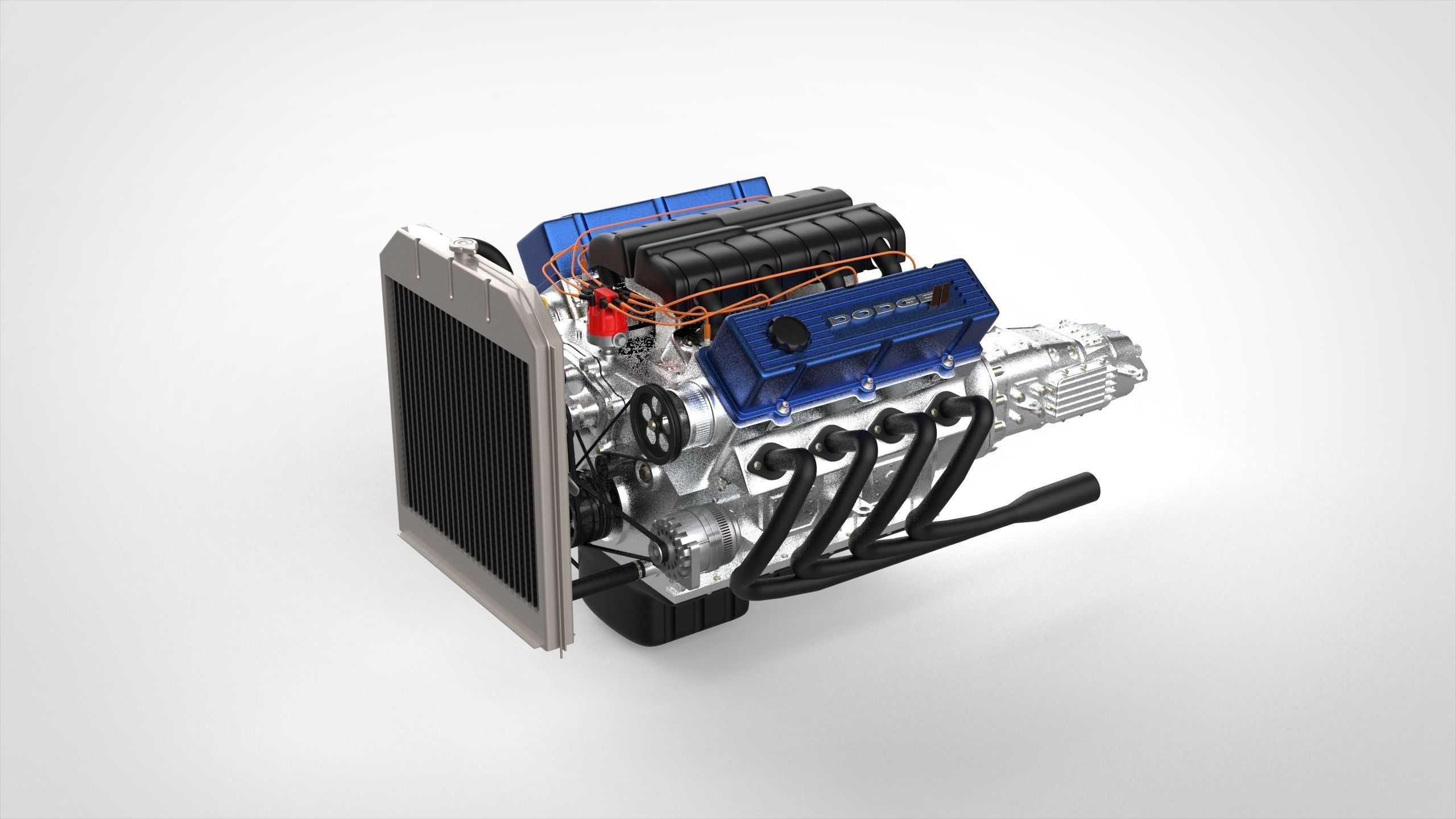 Dodge V8 engine free 3D model | CGTrader