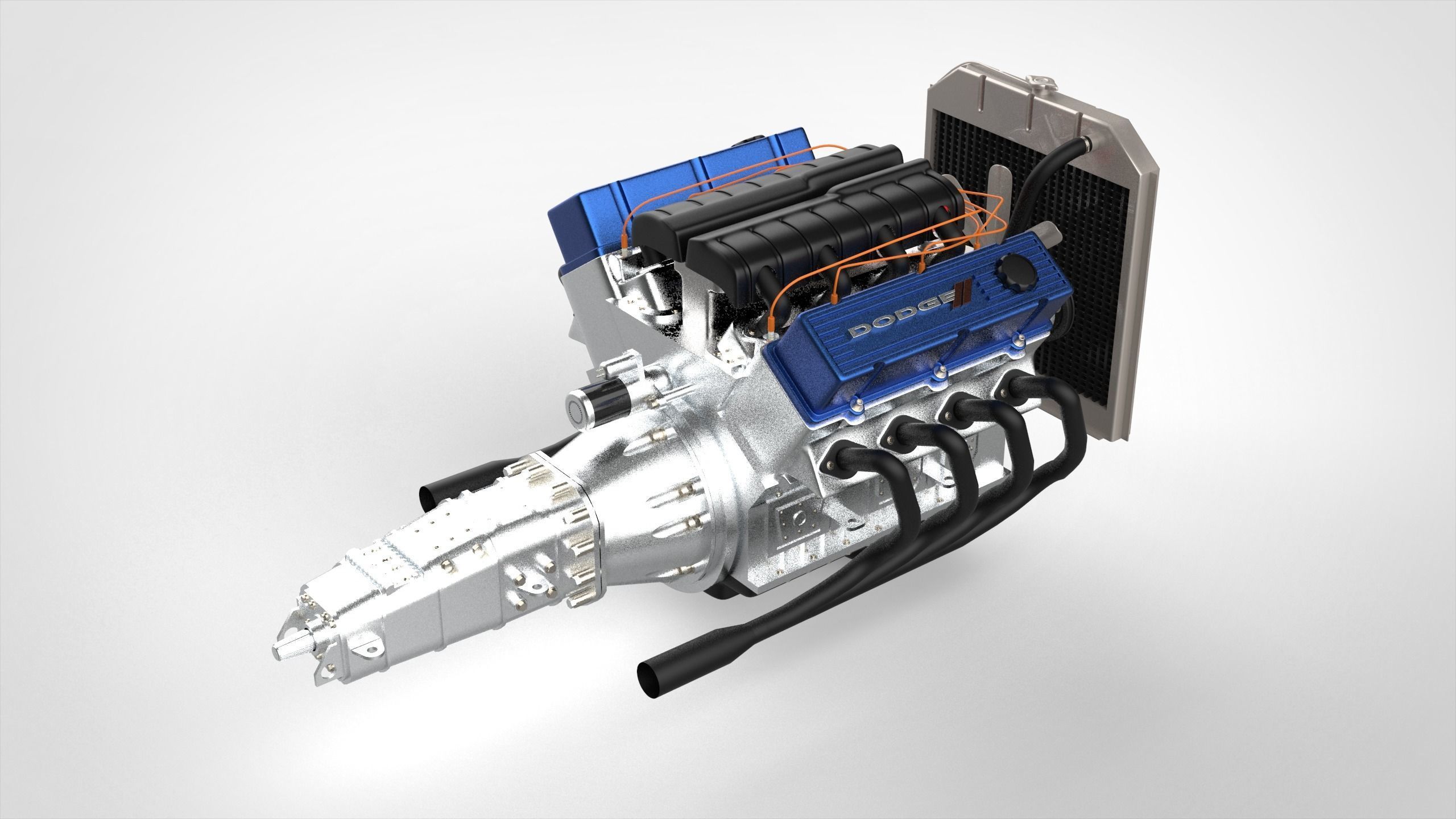 Dodge V8 engine free 3D model | CGTrader