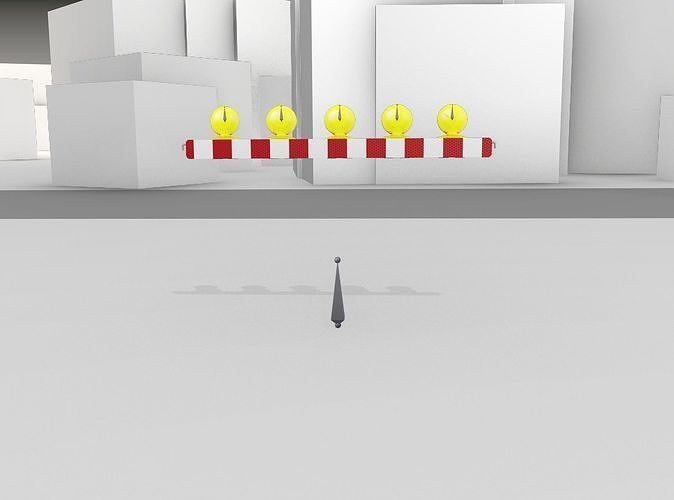 3D model Construction Barrier 6 with animated lights 600-32 100x1600mm ...