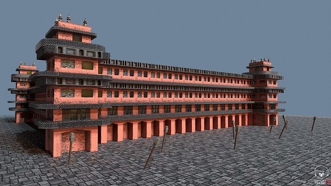 3D model Modular Steampunk Building VR / AR / low-poly | CGTrader