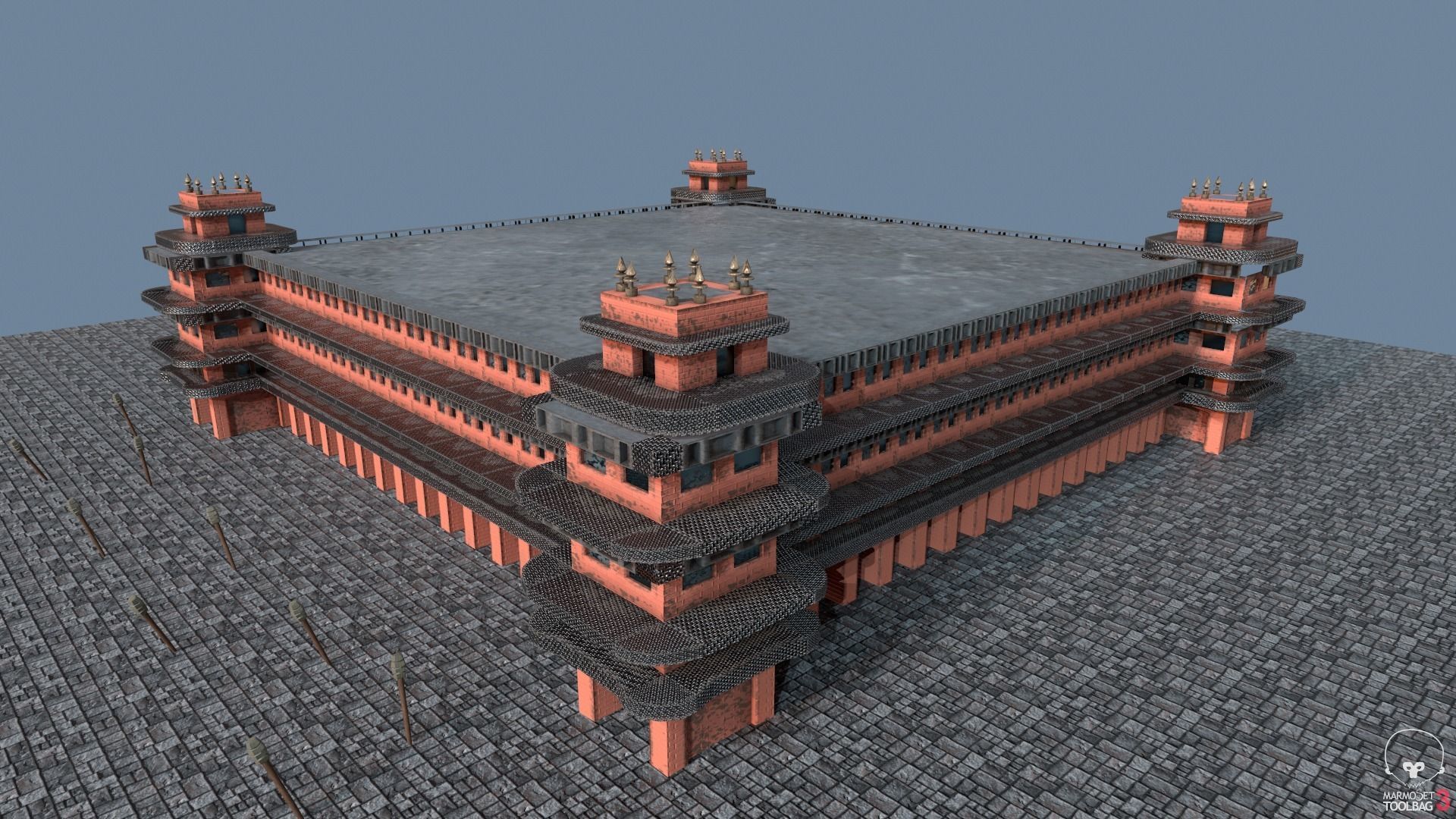 3D model Modular Steampunk Building VR / AR / low-poly | CGTrader