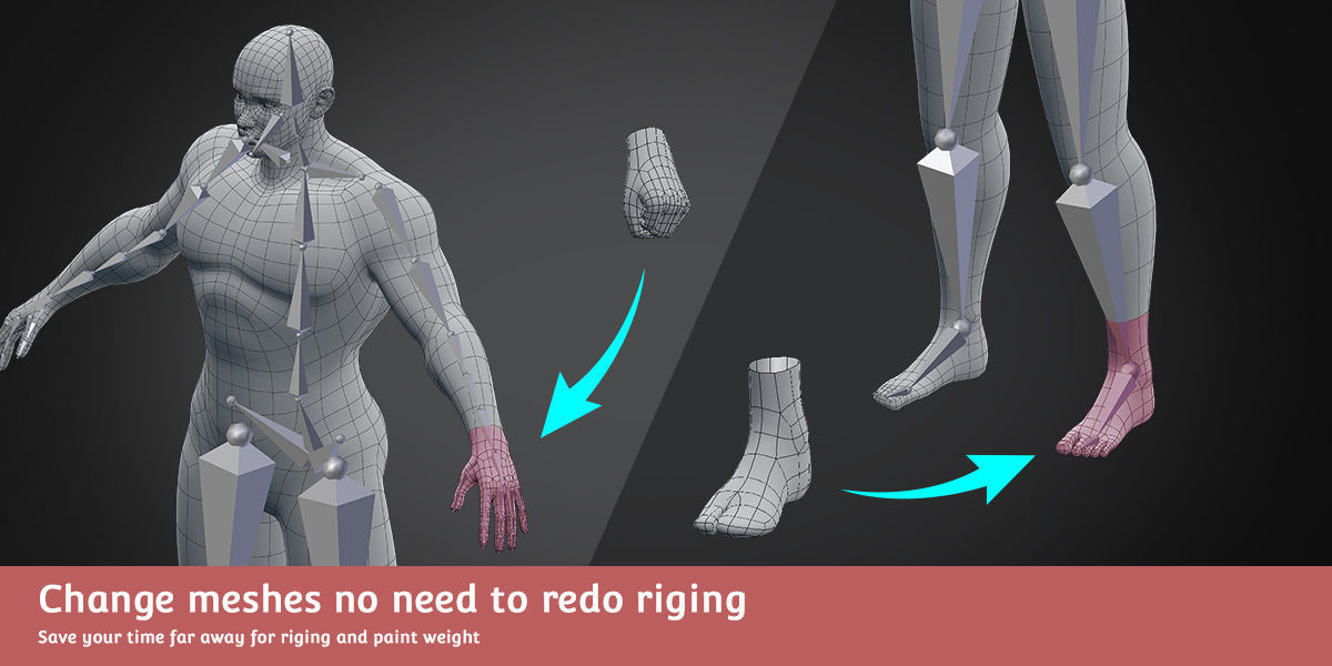 3D model Base Meshes Character Starter Kit VR / AR / low-poly | CGTrader