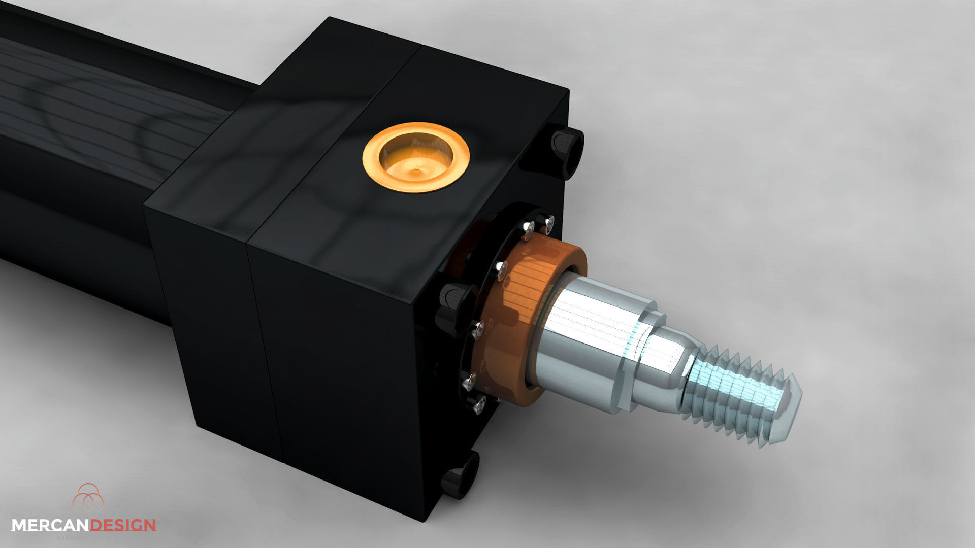 Hydraulic Cylinder 3D model animated | CGTrader