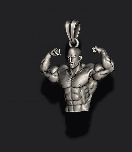 Bodybuilder pendant 3D model 3D printable | CGTrader