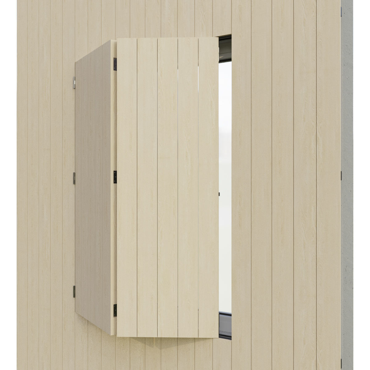 Shutters 4 window with wooden frame 3D model | CGTrader