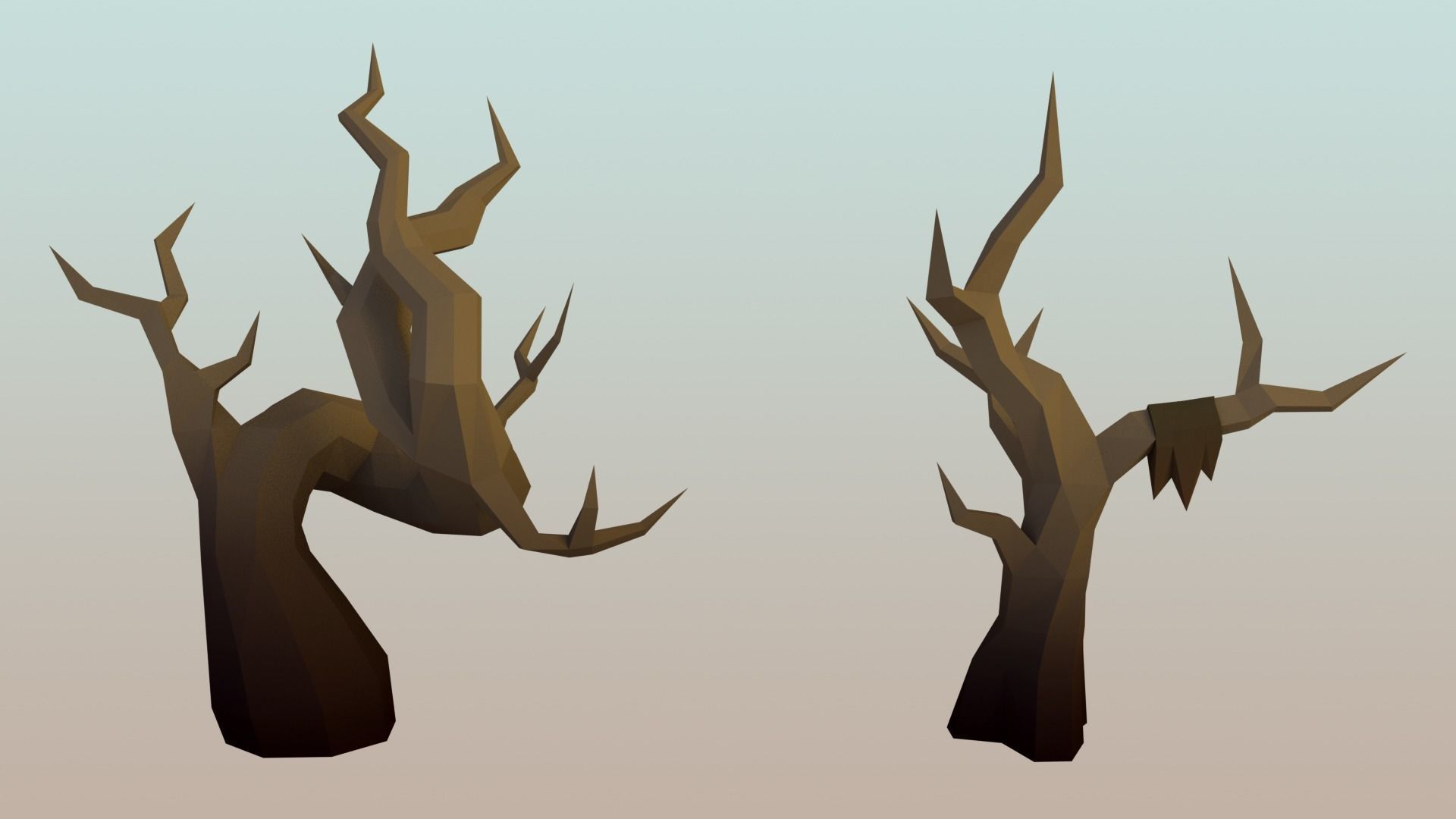 3D model Swamp Assets - Trees Pack Low-Poly Marsh VR / AR / low-poly ...