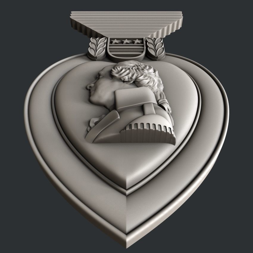 3d STL models for CNC router Purple Heart 3D model | CGTrader