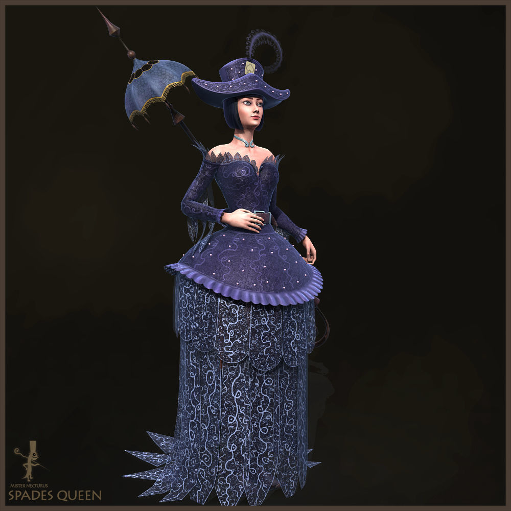 3D model Spades Queen Light Version VR / AR / low-poly rigged animated ...