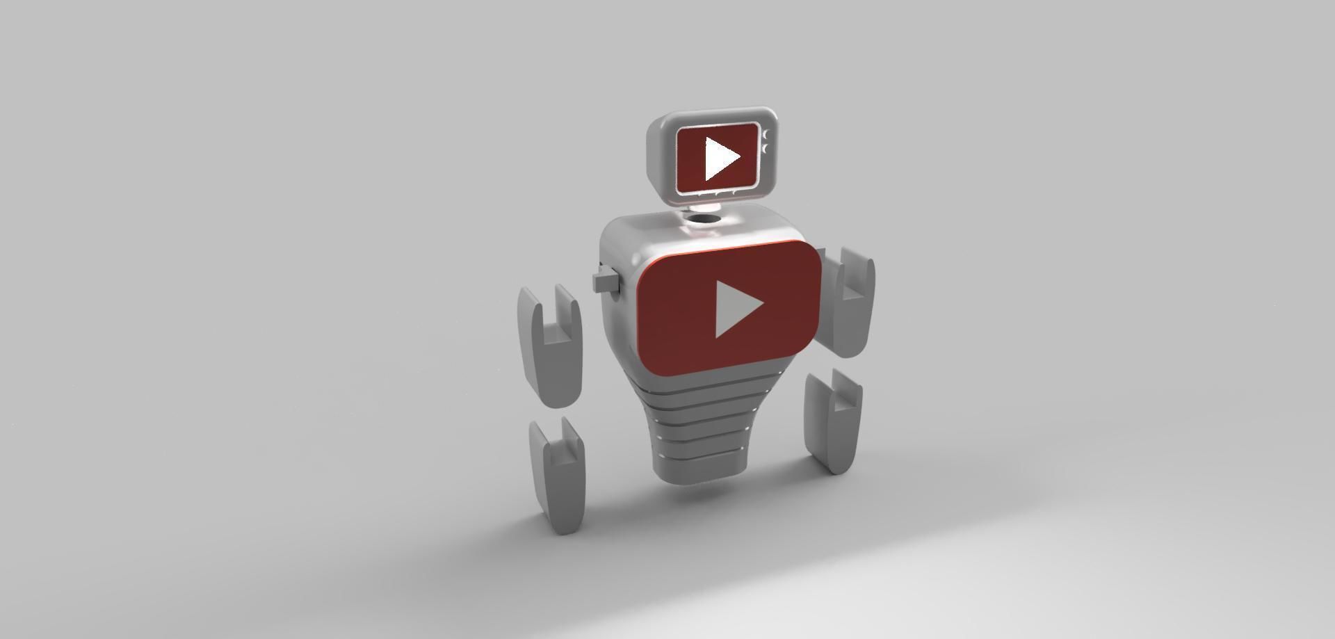 Youtube mascot robot 3D model 3D printable | CGTrader