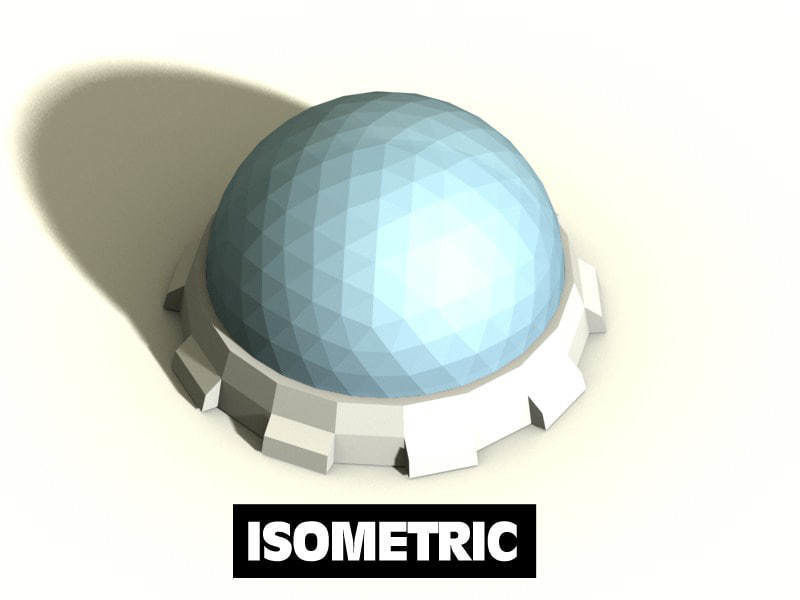 3D model Moonbase polygonal dome VR / AR / low-poly | CGTrader