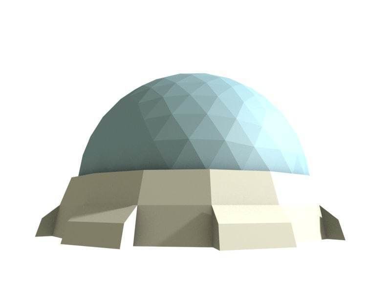 3D model Moonbase polygonal dome VR / AR / low-poly | CGTrader