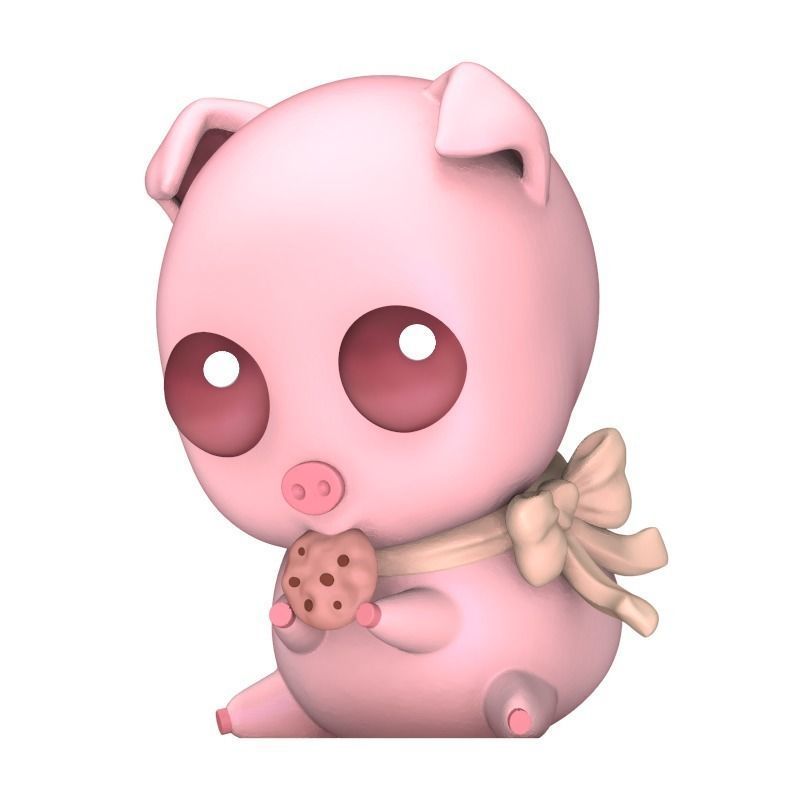 Cute Chibi Pig 3D model 3D printable | CGTrader