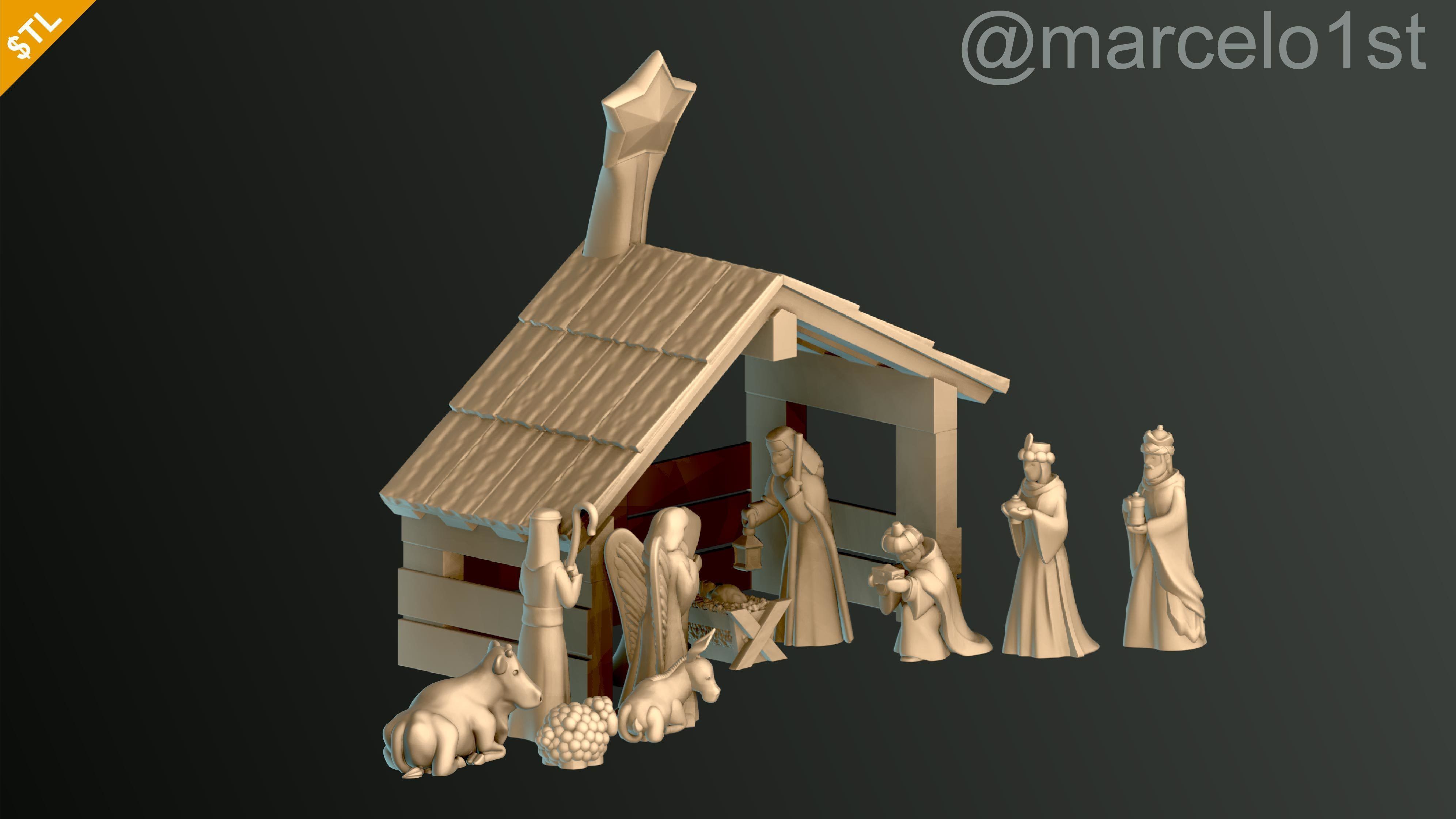 Birth of Jesus or Manger Scene or Presepio or Christmas Crib 3D model ...