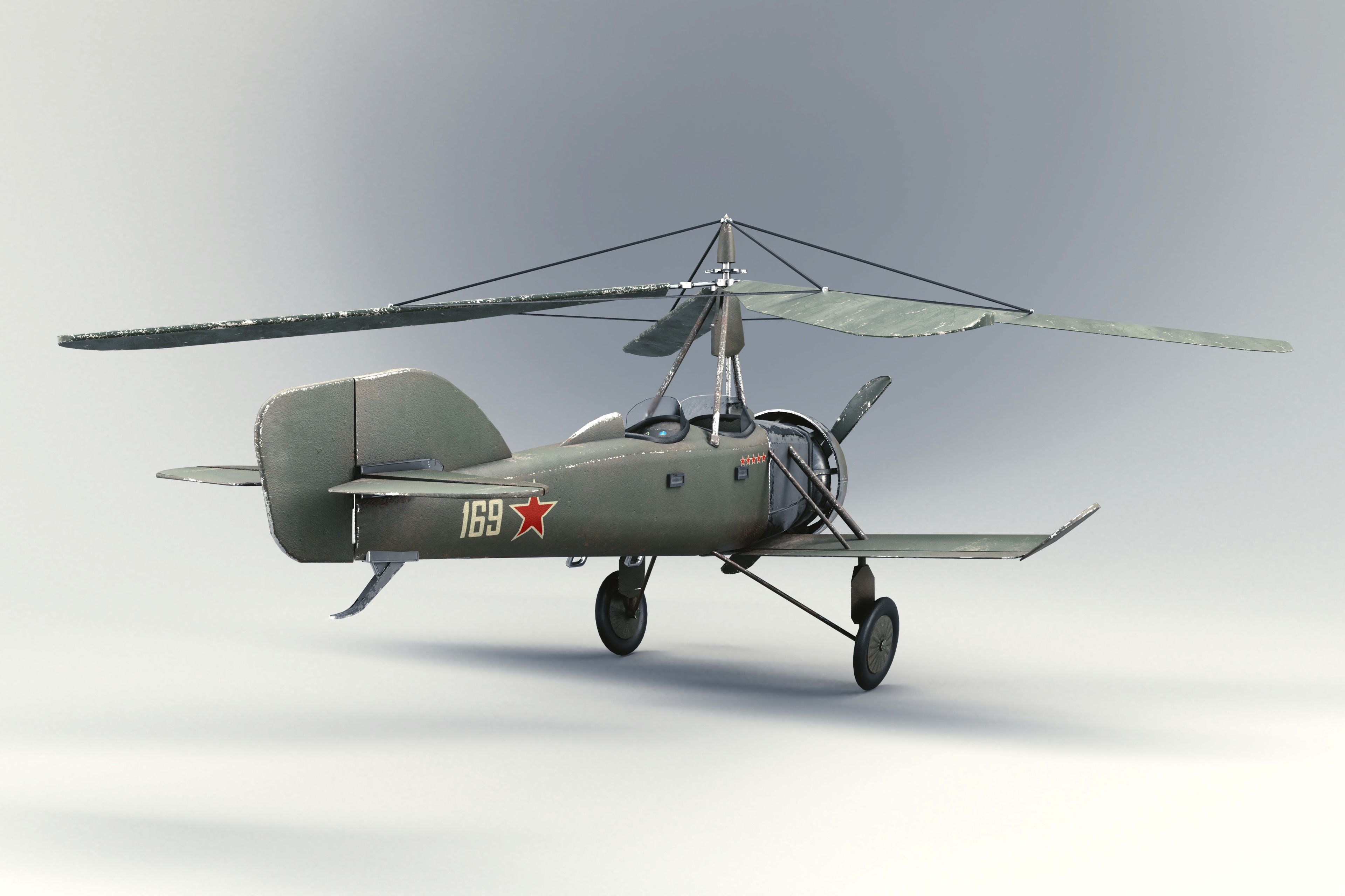 3D model Soviet Autogyro TsAGI A-4 VR / AR / low-poly | CGTrader