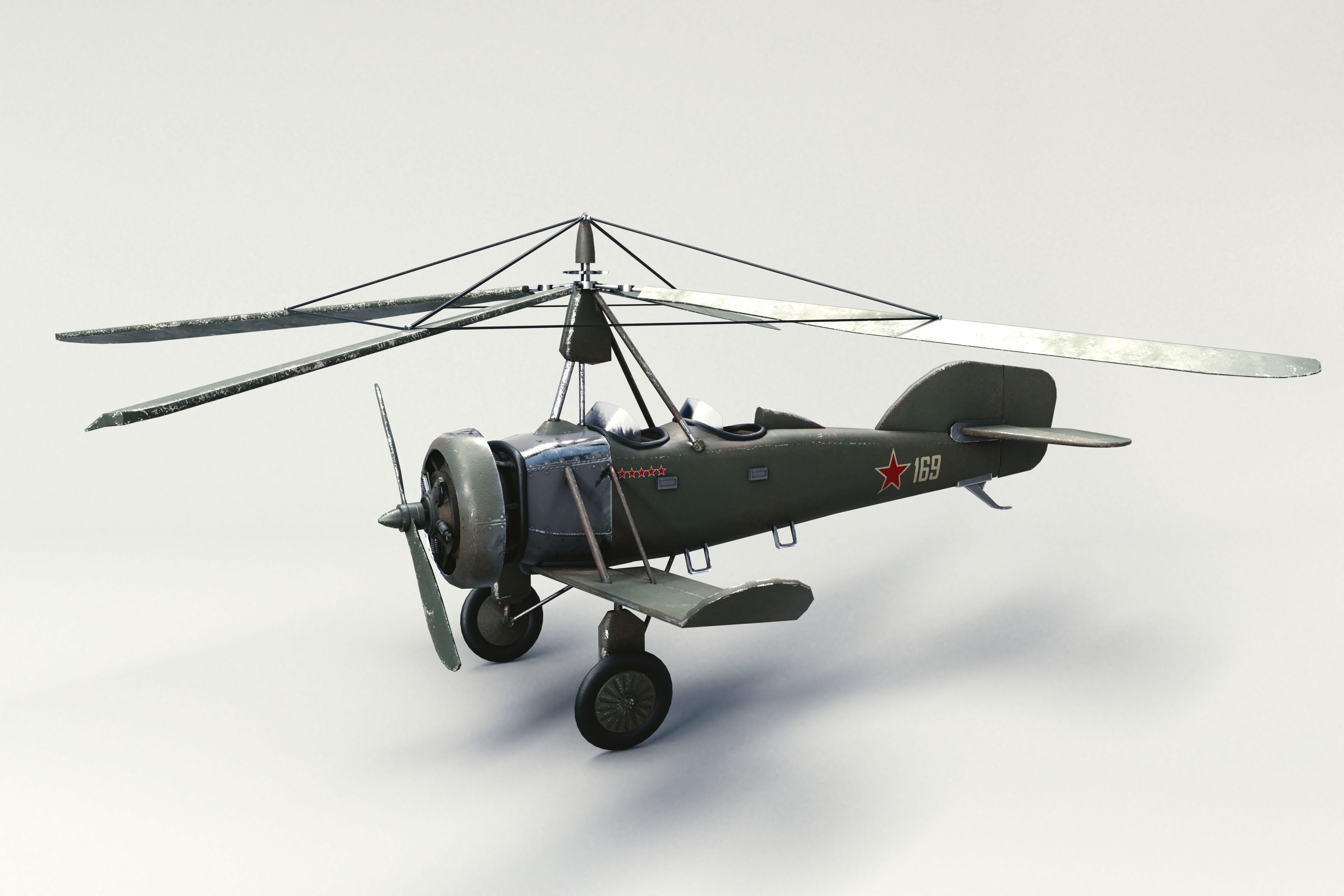 3D model Soviet Autogyro TsAGI A-4 VR / AR / low-poly | CGTrader
