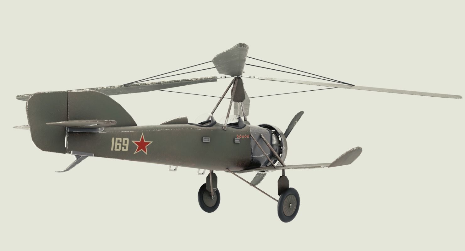 3D model Soviet Autogyro TsAGI A-4 VR / AR / low-poly | CGTrader