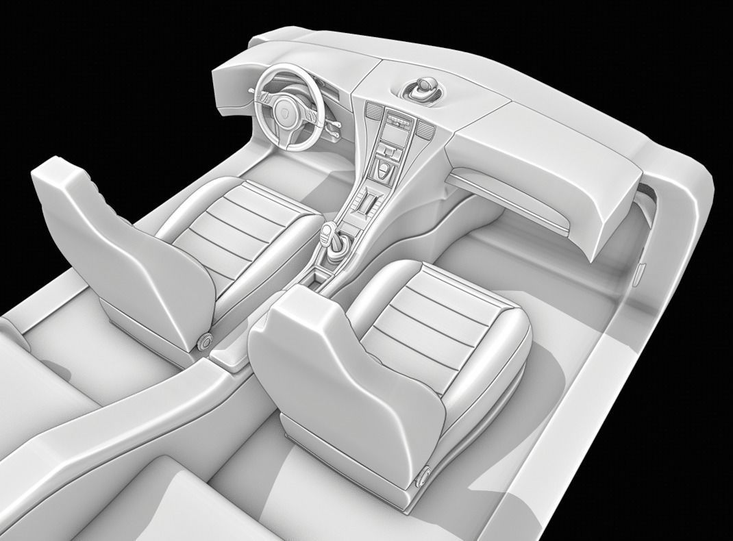 Sports Car Interior 3D model | CGTrader