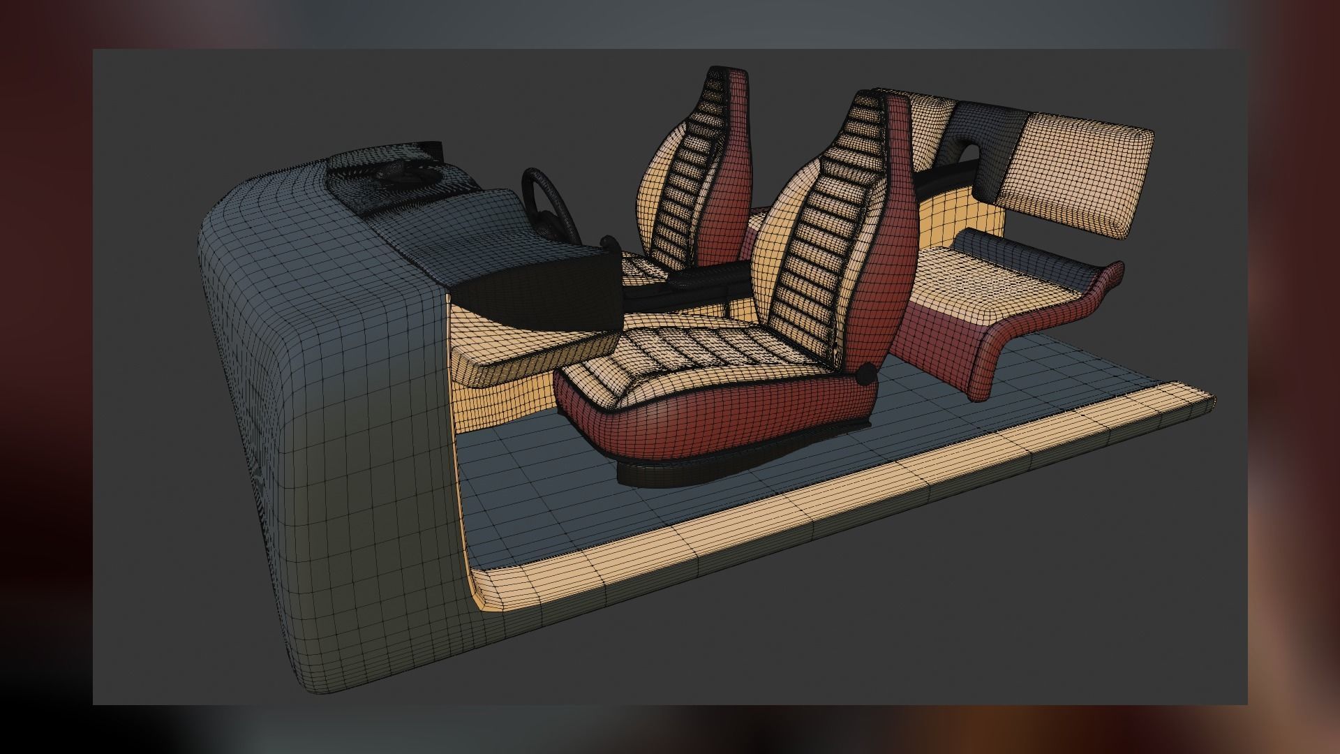 Sports Car Interior 3D model | CGTrader