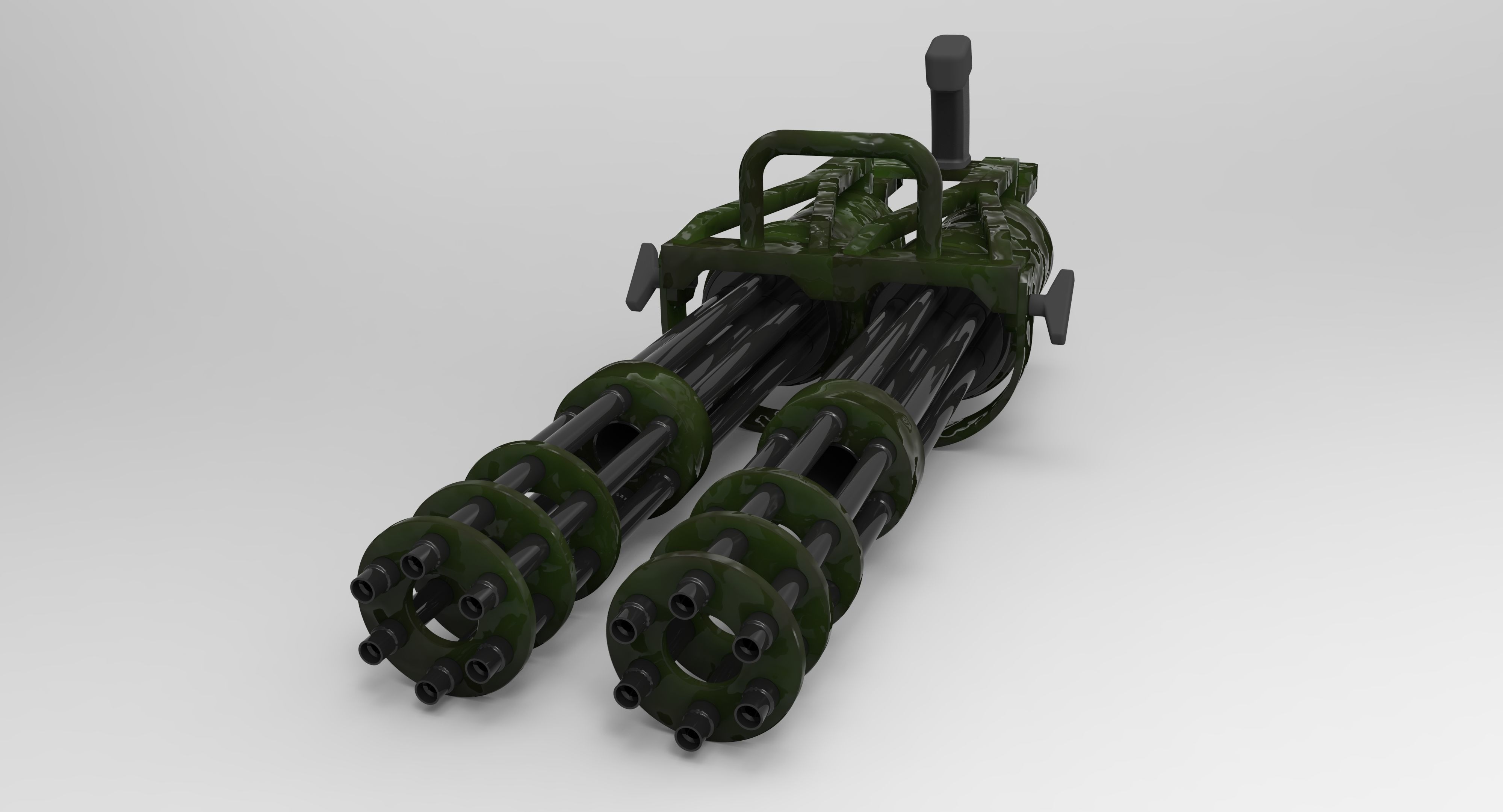 Double machine gun 3D model | CGTrader