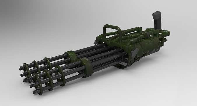 Double machine gun 3D model | CGTrader