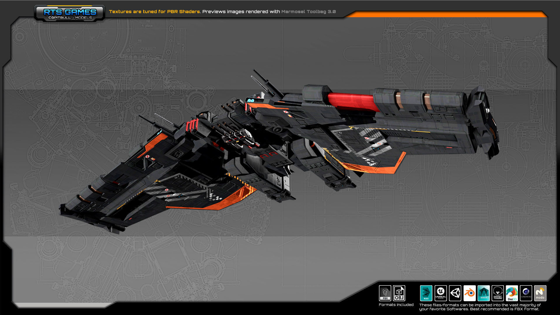 3D model FEDERATION Frigate GX8 VR / AR / low-poly | CGTrader