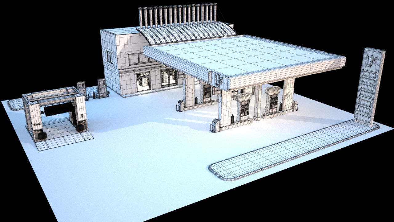 High Detailed Gas Station 3D model | CGTrader