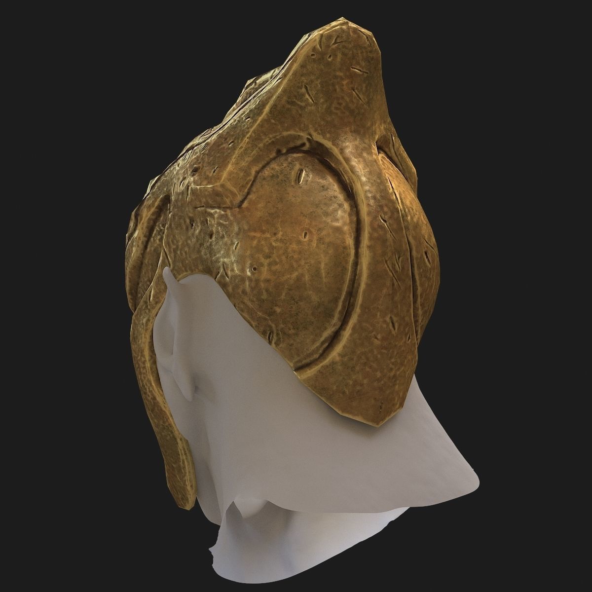 Helmet golden 3D model | CGTrader
