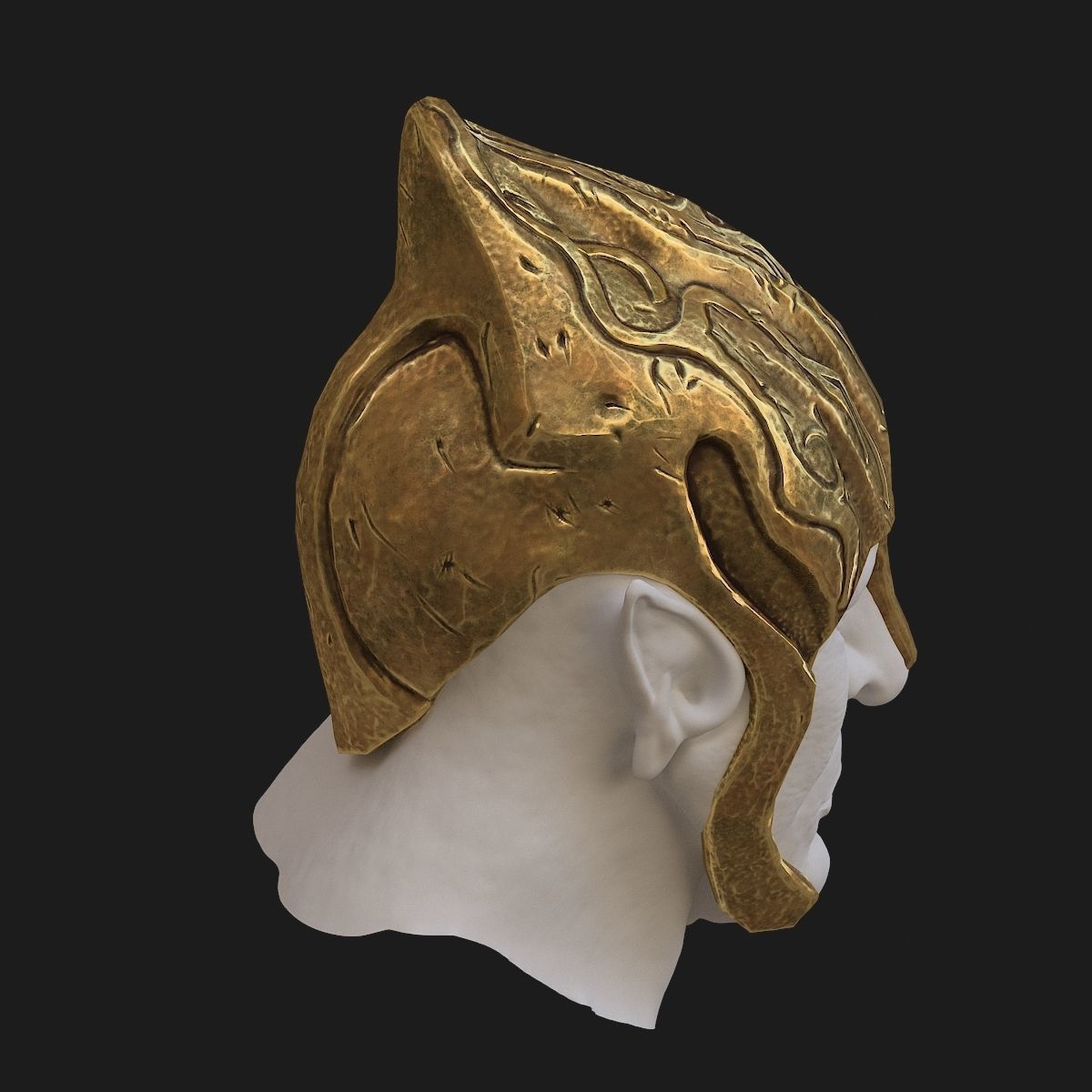 Helmet golden 3D model | CGTrader