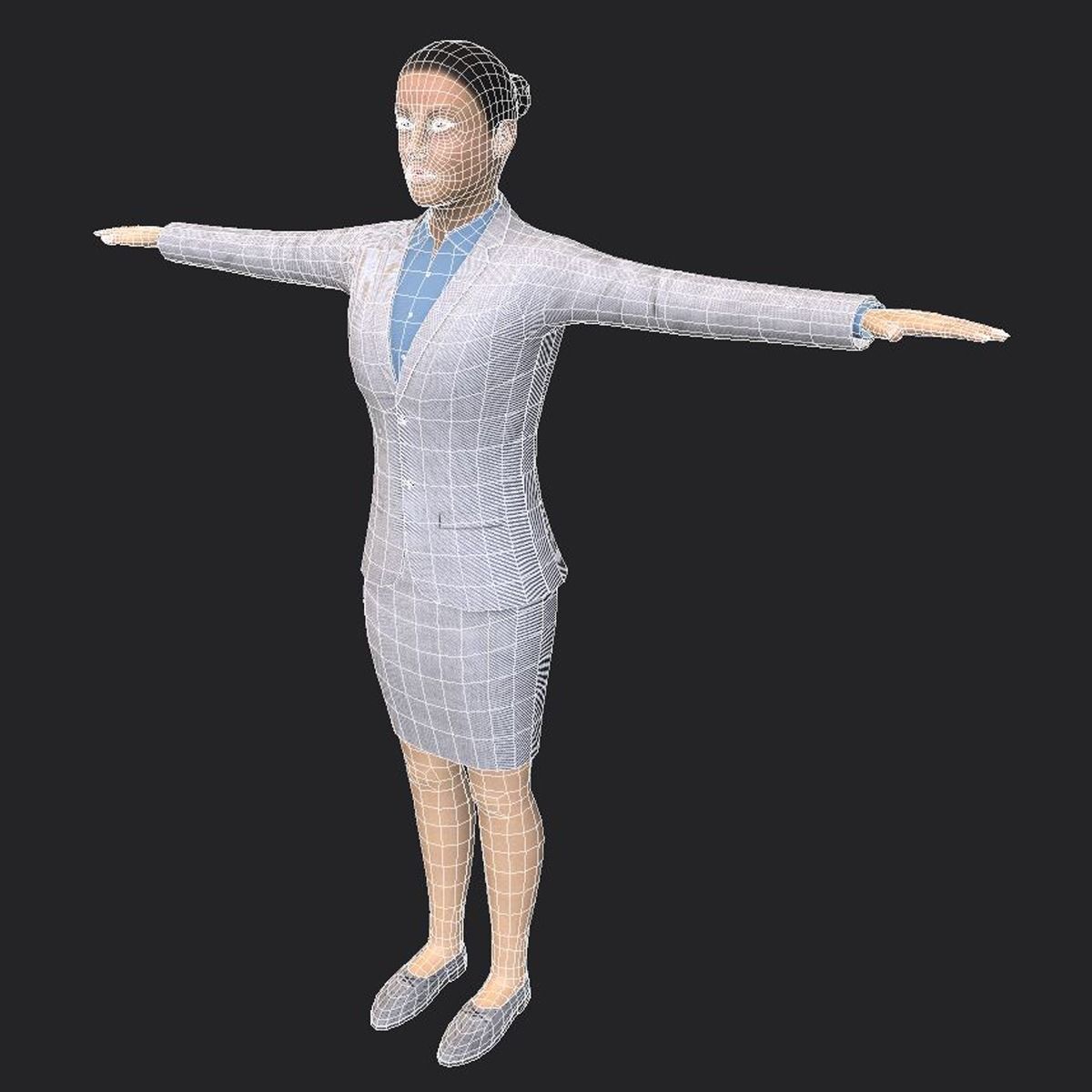 3D model 5-in-1 Low Poly Rigged Female Character - Maya Rig VR / AR ...